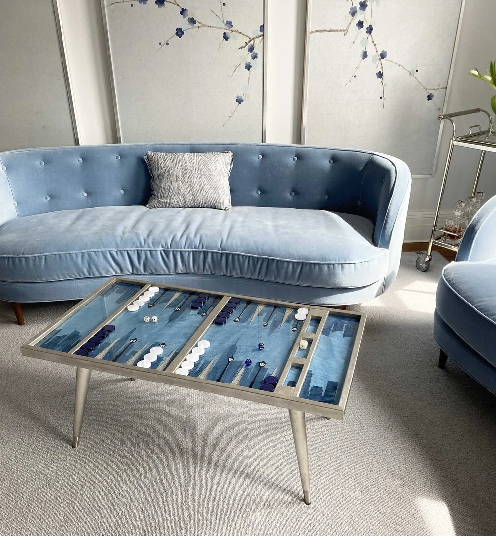 New York City themed luxury backgammon board — Studio Jean-Michel | Custom Luxury Backgammon Sets